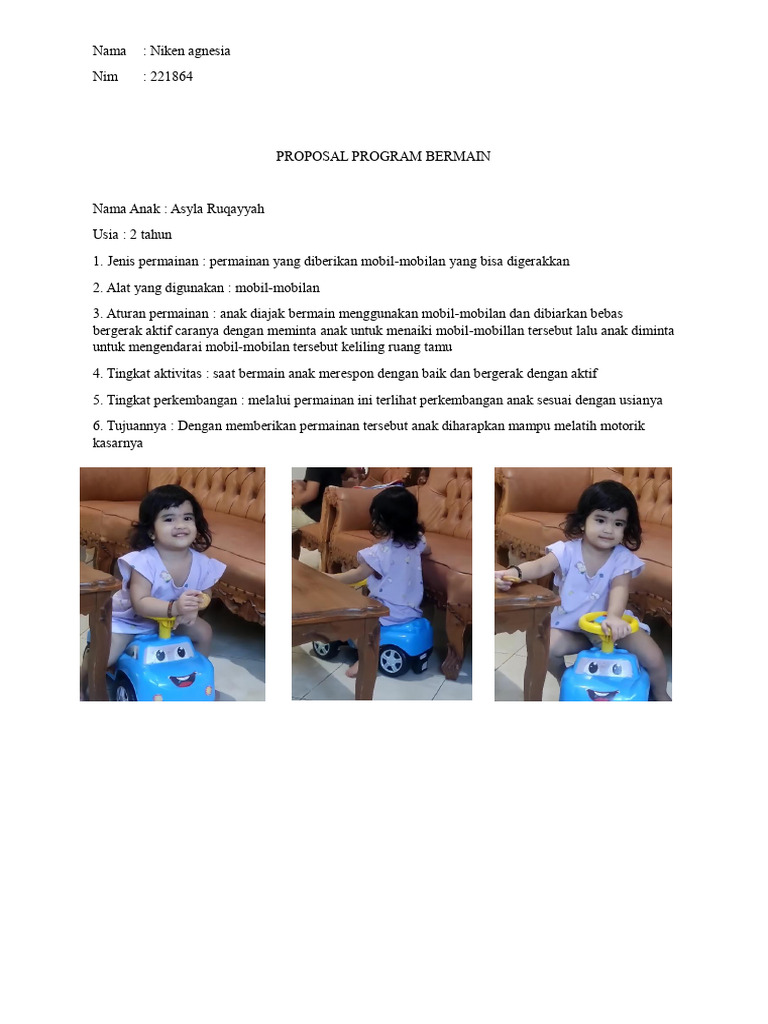 Proposal Program Bermain | PDF