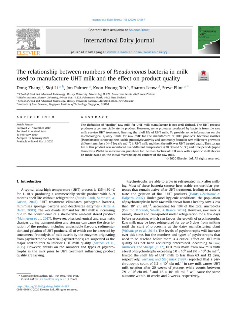 The Relationship Between Numbers of Pseudomonas Bacteria in Milk | PDF ... The Relationship Between Numbers of Pseudomonas Bacteria in Milk | PDF ...