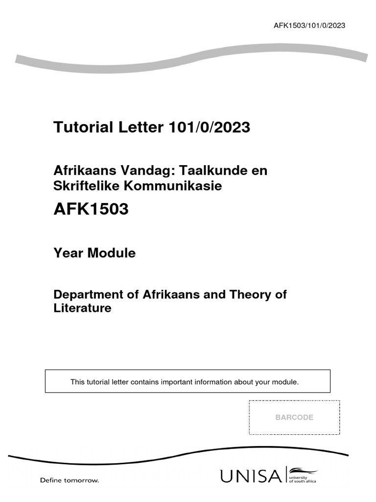 TUTORIAL LETTER. AFK 1503... 101 - 2023 - 0 - B | PDF | Turnitin ...