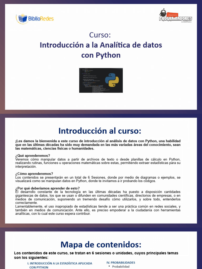Introducción A La Analitica S1 | PDF | Python (lenguaje de programación ... Introducción A La Analitica S1 | PDF | Python (lenguaje de programación ...