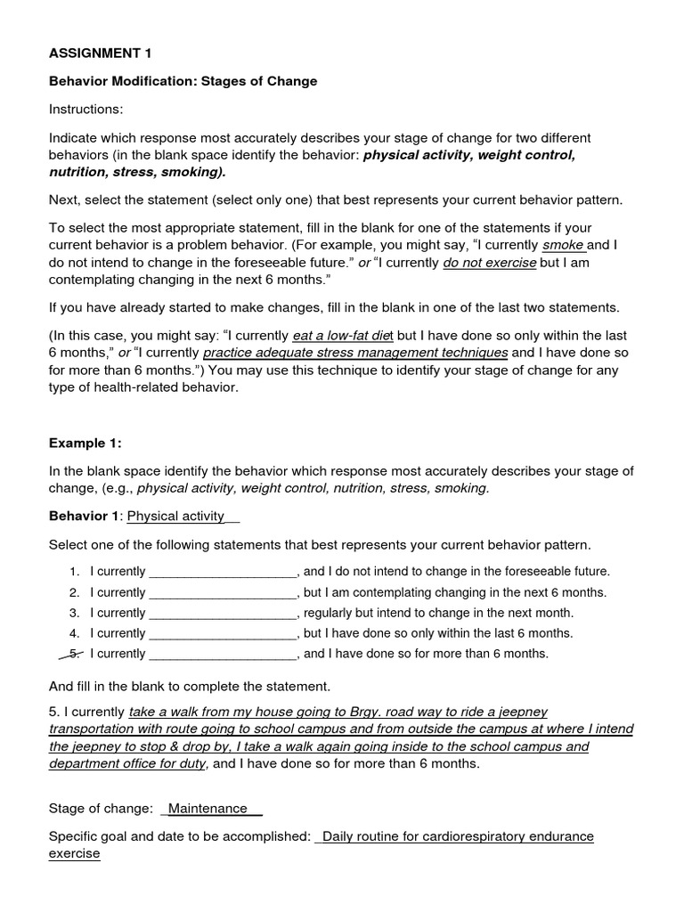 PE12 Module 1 - Assignment - R | PDF | Behavior | Goal