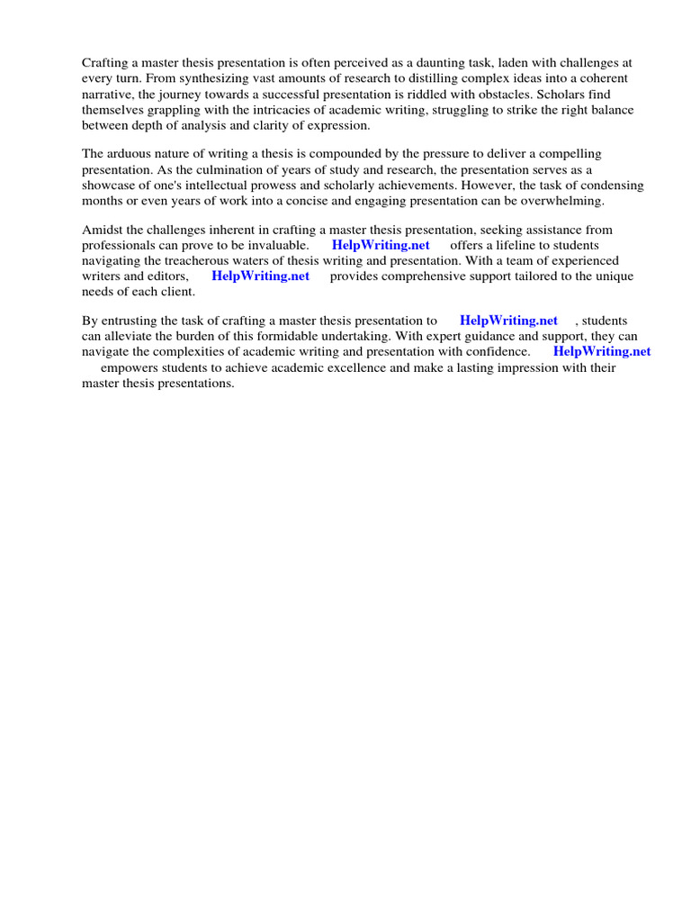 How To Make A Master Thesis Presentation | PDF | Thesis | Microsoft ...