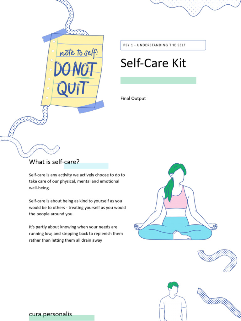 Self Care Kit Instructions | PDF | Behavioural Sciences | Psychological ...