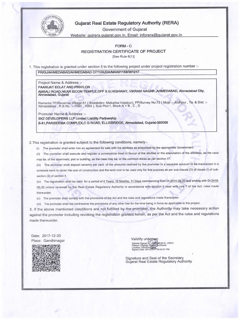 17.rera Certificate | PDF