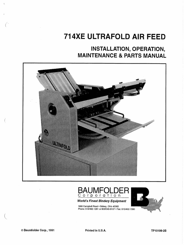 Ultrafold 714XE Manual | PDF