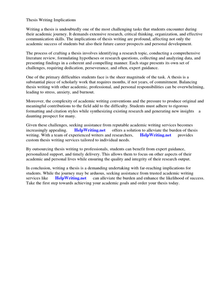 Thesis Writing Implications | PDF | Thesis | Essays