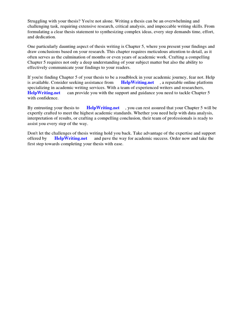 Chapter 5 Thesis Sample Scribd | PDF