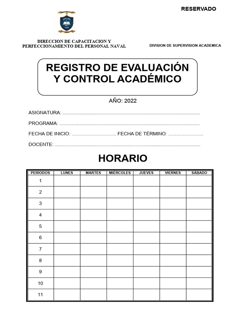 Registro de Evaluacion y Control Academico | PDF