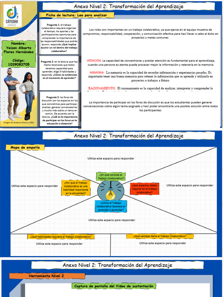 Anexo 2 - Nivel 2 Ficha de Lectura | PDF | Aprendizaje | Memoria