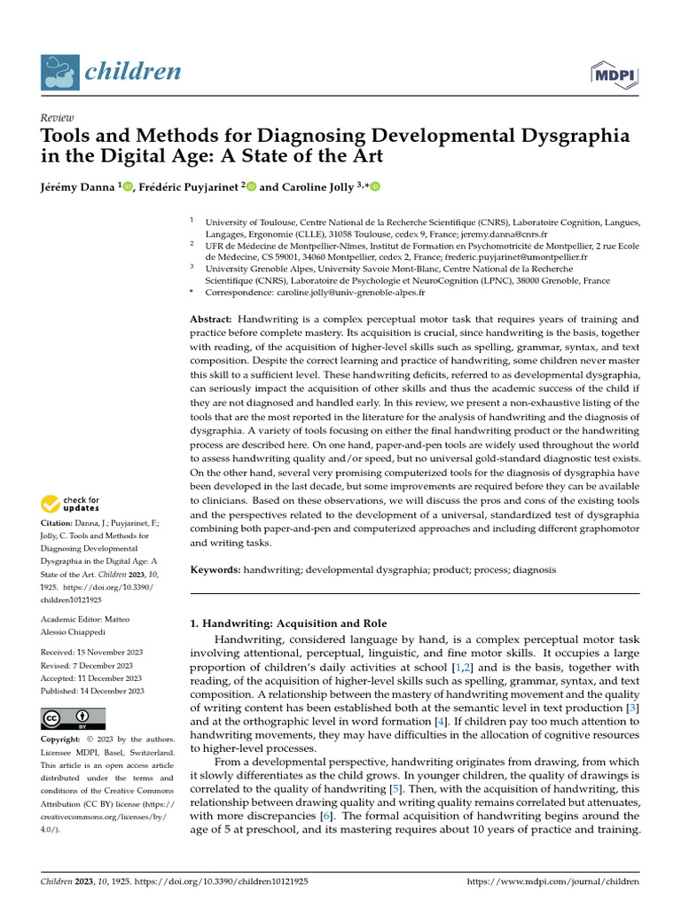 Tools and Methods For Diagnosing Developmental Dys | PDF | Machine Learning | Attention Deficit ...