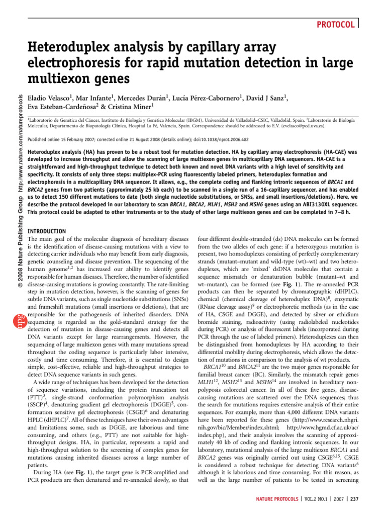 2007 - Heteroduplex Analysis by Capillary Array | Download Free PDF ...