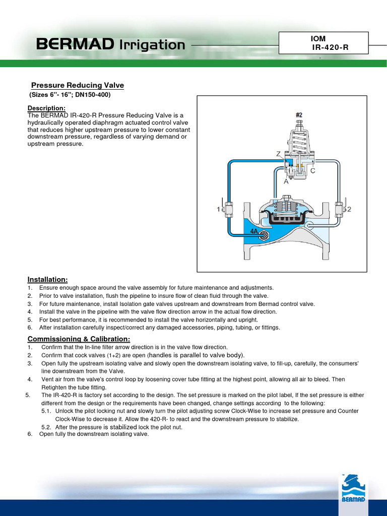 IR-420-R Pressure Reducing Valve Guide | PDF | Valve | Pipe (Fluid ...