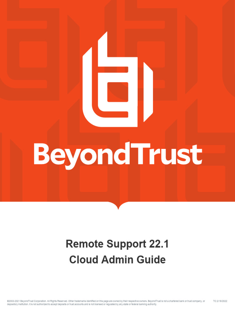 BeyondTrust Remote Support 22.1 Cloud Admin Guide | PDF | Installation (Computer Programs ...