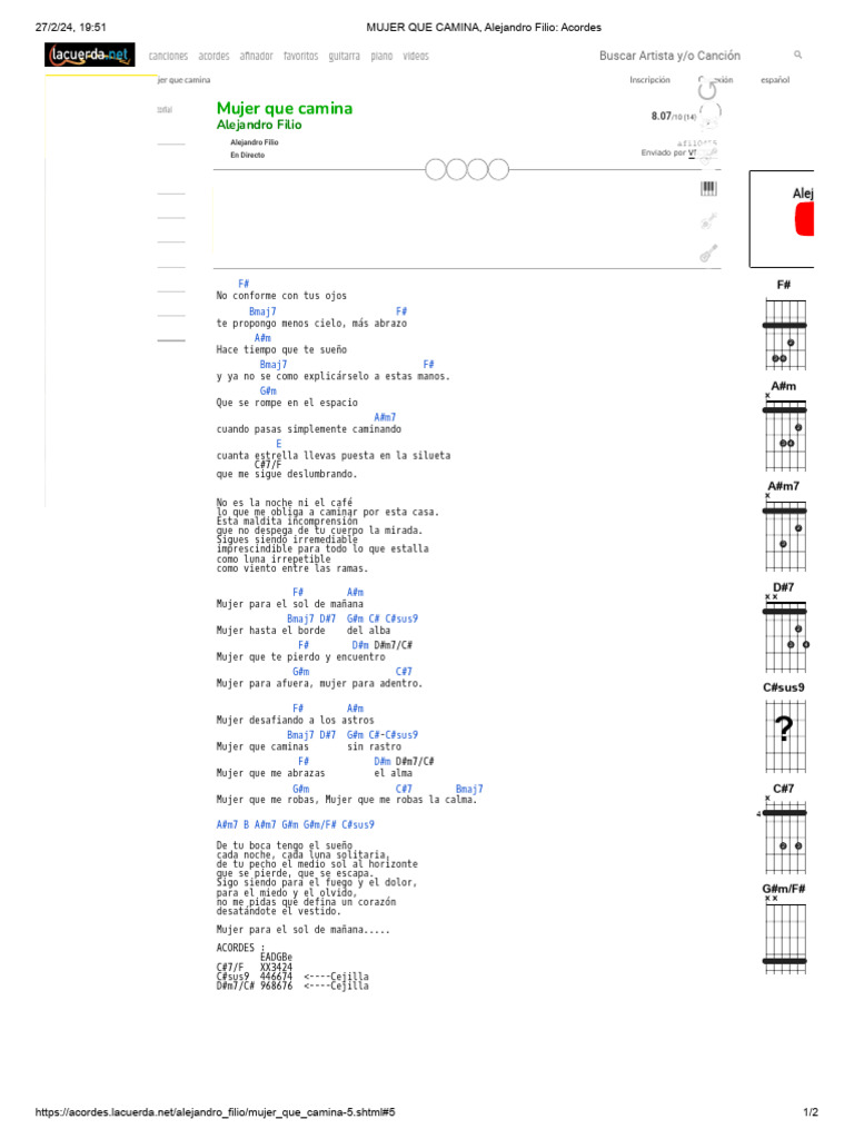MUJER QUE CAMINA, Alejandro Filio - en Fa. | PDF
