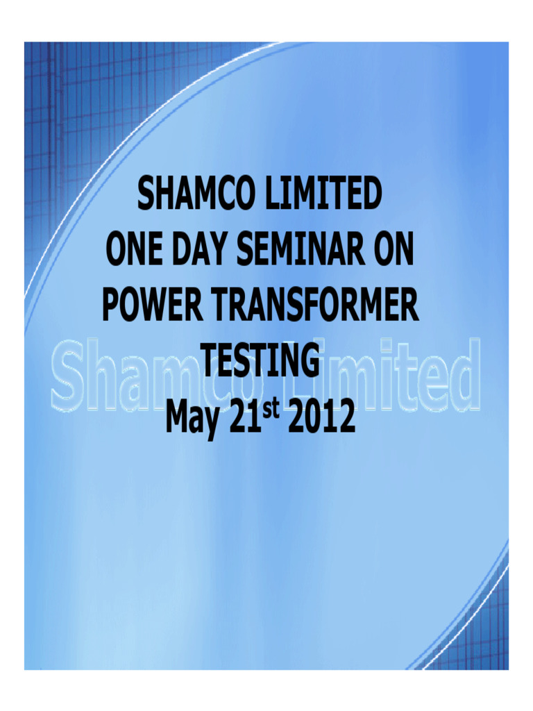 Shamco Megger Tests | PDF
