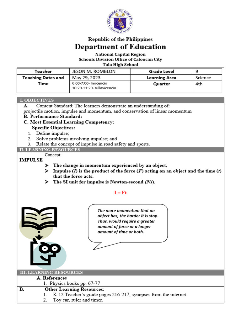 Impulse | PDF | Learning | Force