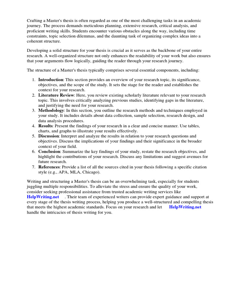 Writing Master Thesis Structure | Download Free PDF | Thesis | Essays