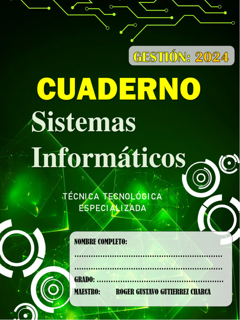 Cuaderno de Sistemas Informáticos 2024 | PDF | Juegos y actividades | Informática