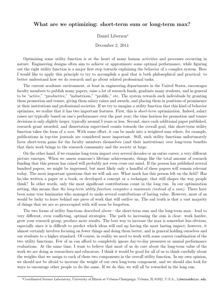 Max of Sum vs. Sum of Max in Research | PDF | Mathematical Optimization ...