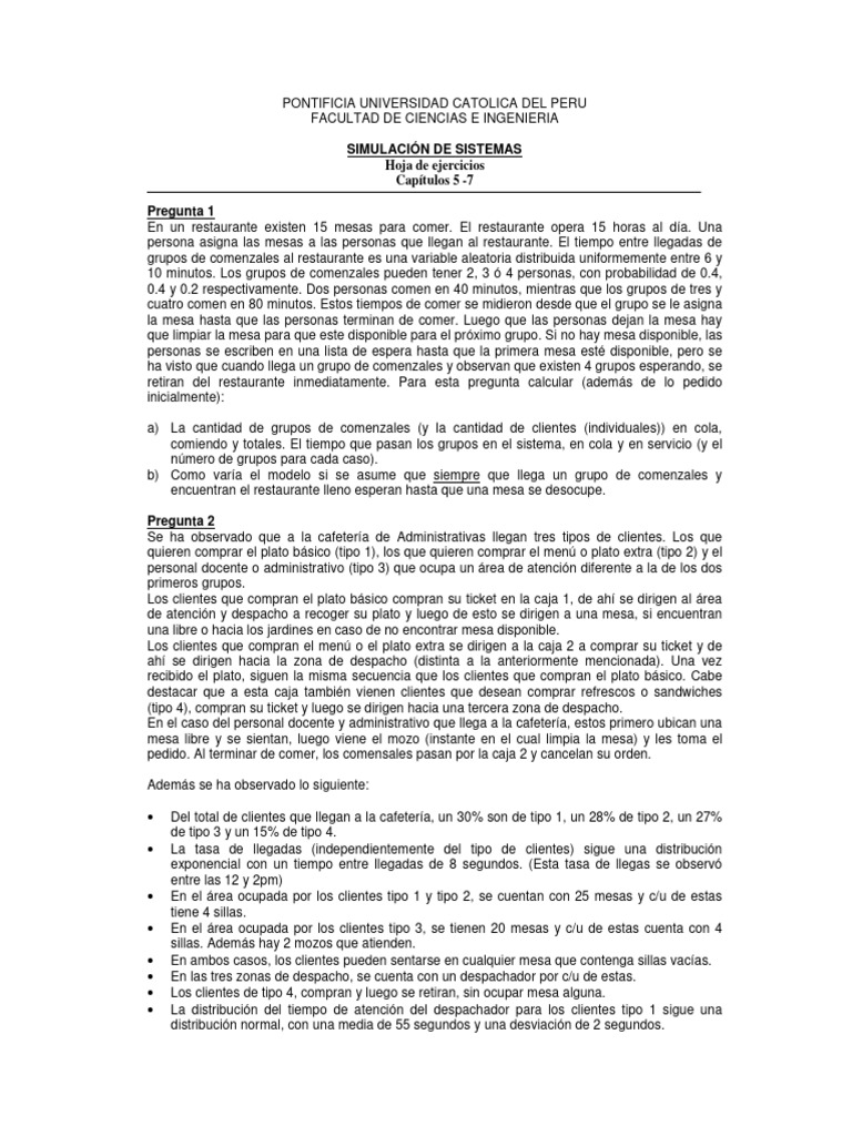 Ejercicios Capítulo 5 y 6 | PDF