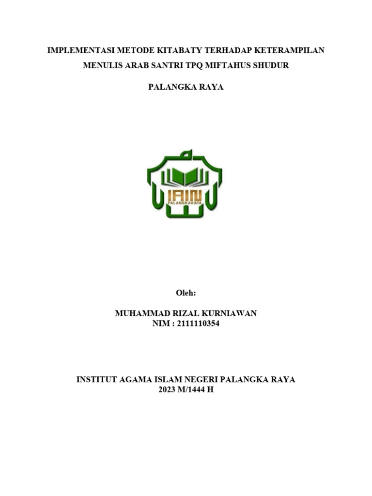 Metode Kitabaty untuk Menulis Arab Santri | PDF