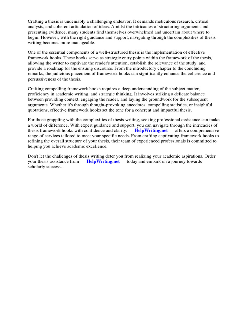 Thesis Framework Hooks | PDF