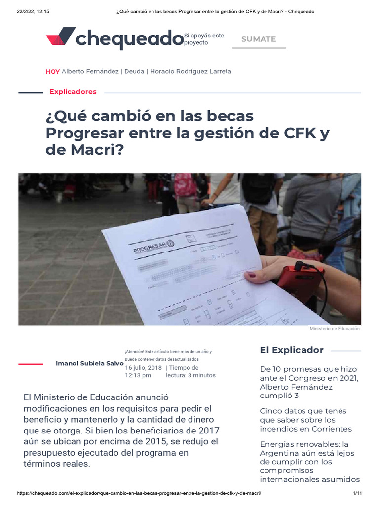Cambios Becas Progresar: CFK vs Macri | PDF | Mauricio Macri | Argentina