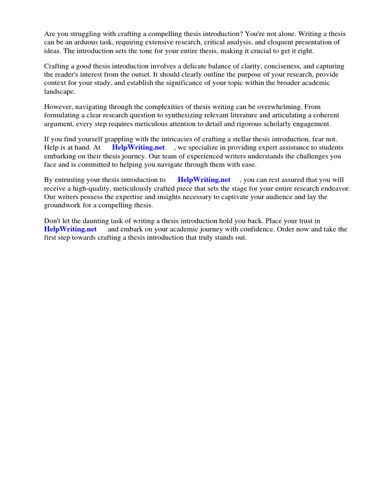 Sample of A Good Thesis Introduction | PDF | Essays | Thesis