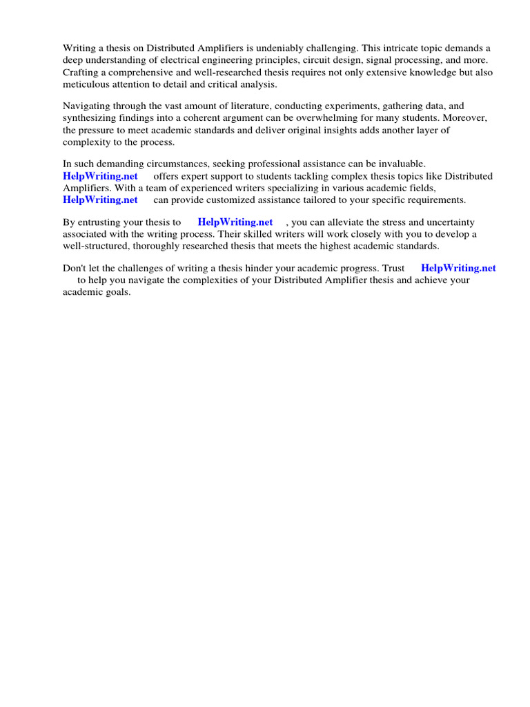 Distributed Amplifier Thesis | PDF | Amplifier | Operational Amplifier