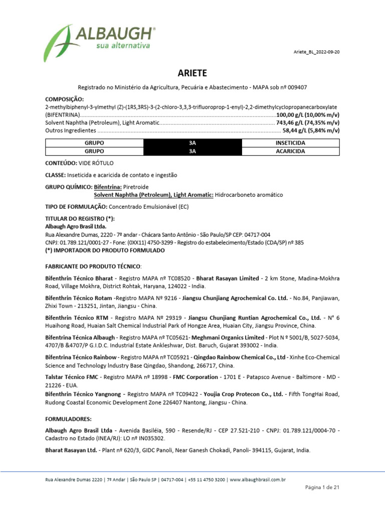 Ariete | PDF | Agricultura | Inseticida