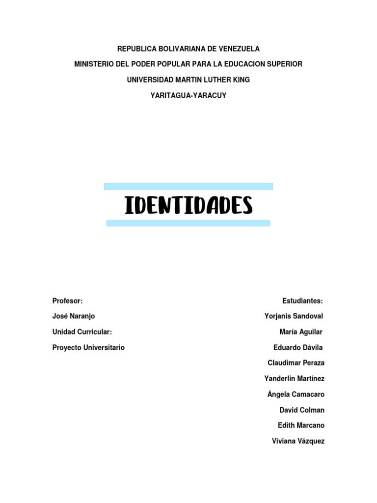 Identidades Trabajo | PDF