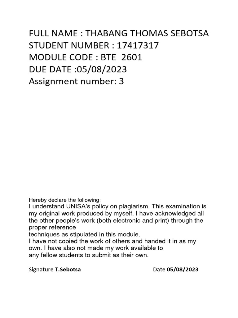 BTE Assignment 3 | PDF | Educational Assessment | Learning