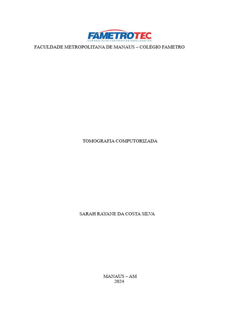 Relatorio-SARAH RAYANE | PDF | Tomografia computadorizada | Anatomia