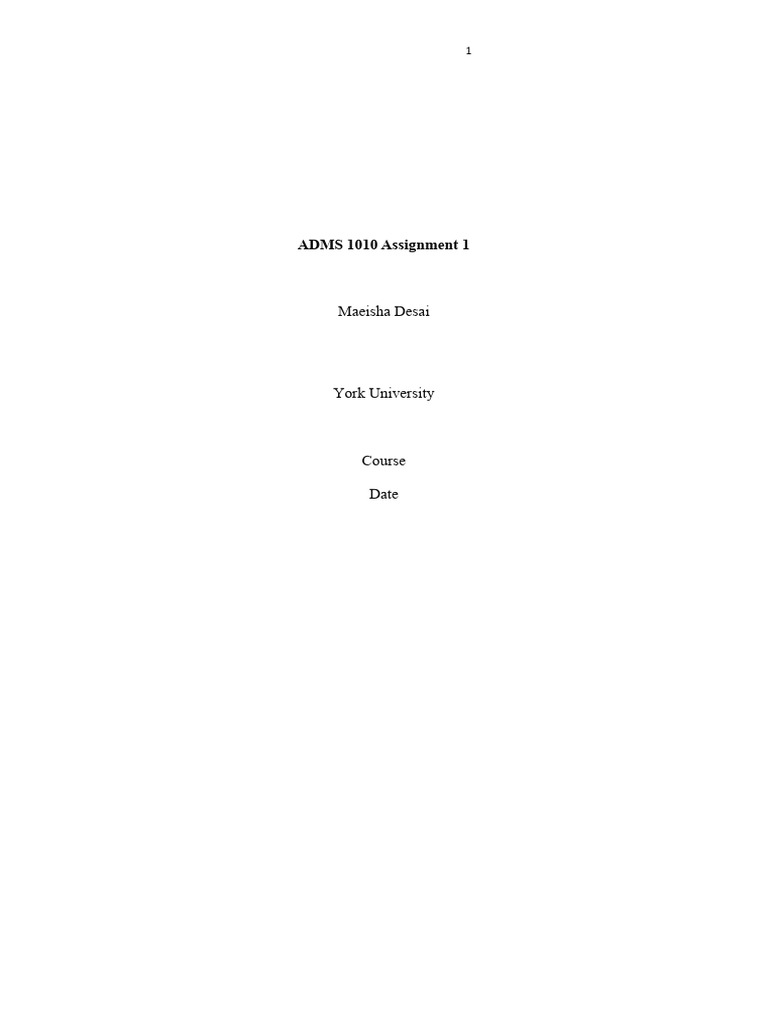 ADMS 1010 Assignment 1 | Download Free PDF | Self Awareness | Critical ... ADMS 1010 Assignment 1 | Download Free PDF | Self Awareness | Critical ...