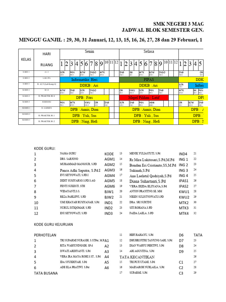 Jadwal 2 Des 2024 | PDF