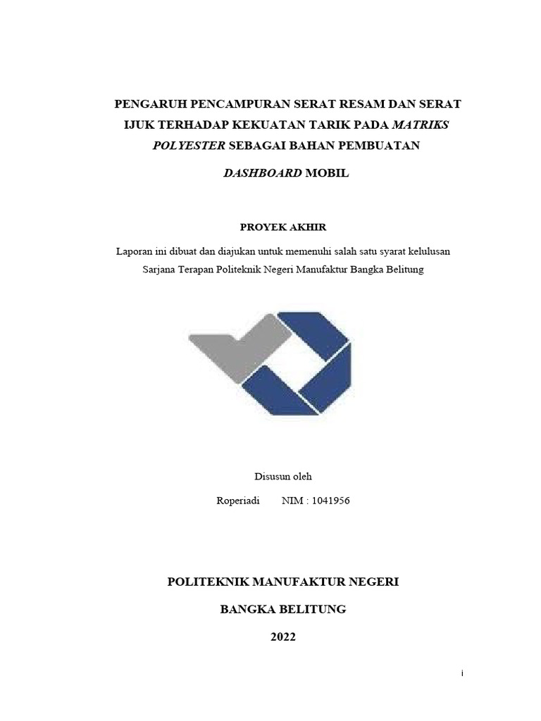Pengaruh Pencampuran Serat Resam Dan Serat Ijuk Terhadap Kekuatan Tarik ...