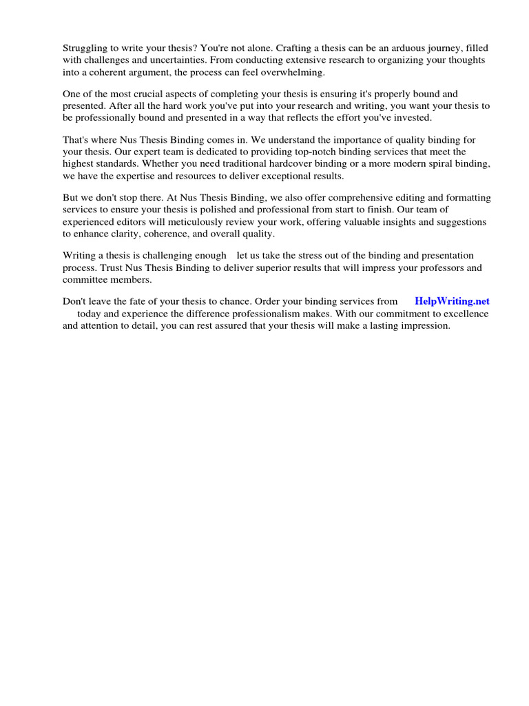 Nus Thesis Binding | PDF | Bookbinding | Thesis