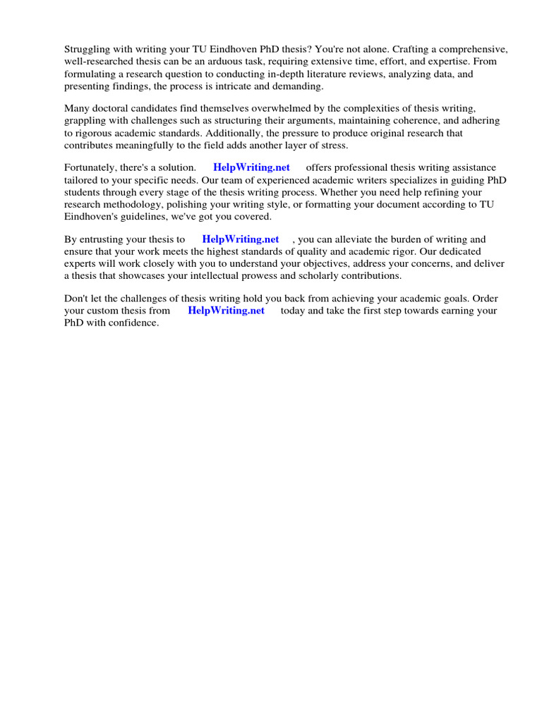 Tu Eindhoven PHD Thesis | PDF | Thesis | Doctor Of Philosophy