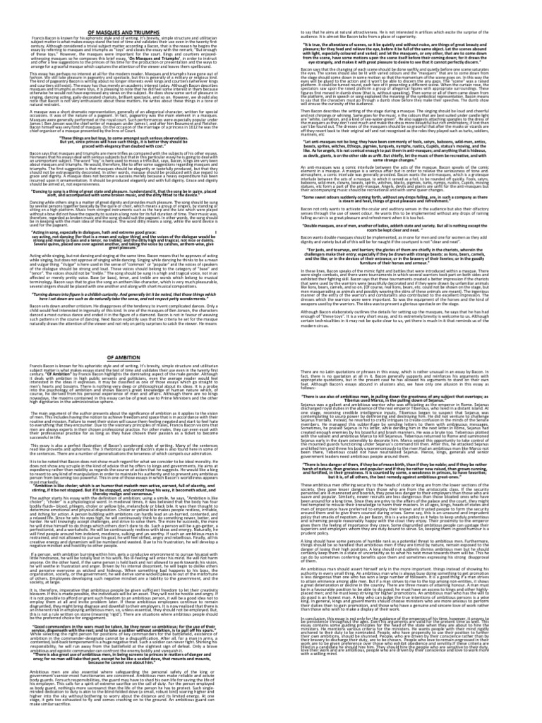 Of Ambition and of Masques | PDF | Anger | Essays
