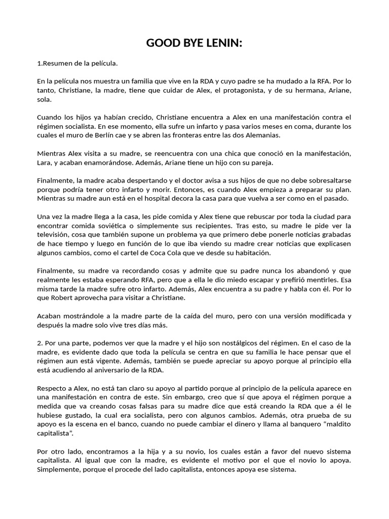 Good Bye Lenin Abril | PDF