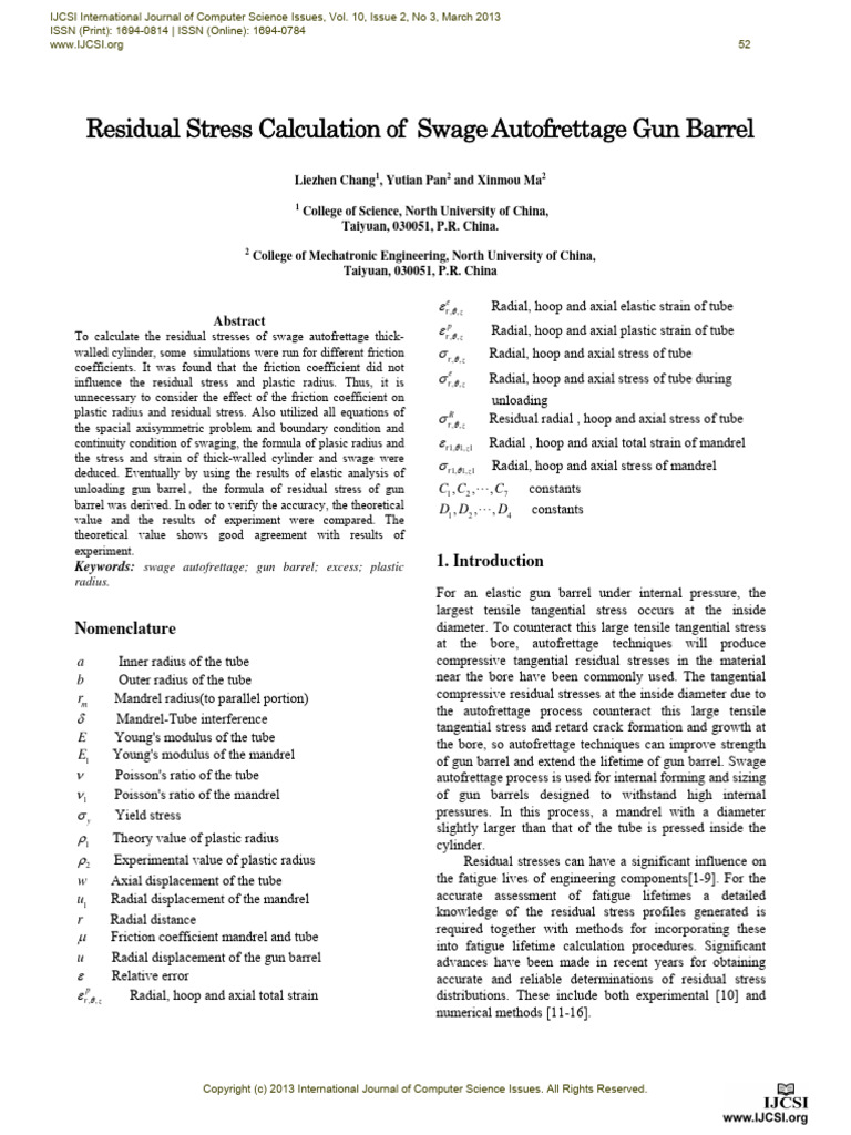 IJCSI-10-2-3-52-59 Residual Stress Cals Swage Sutofrettage Gun Barrel ...