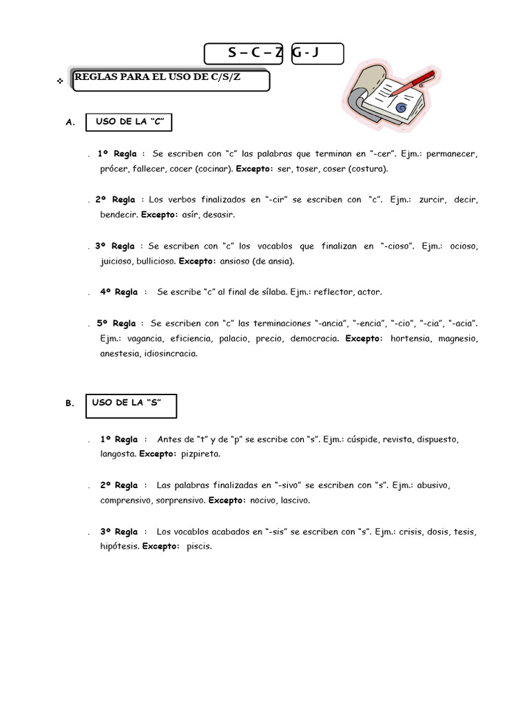Uso de C S Z para Cuarto de Secundaria | PDF