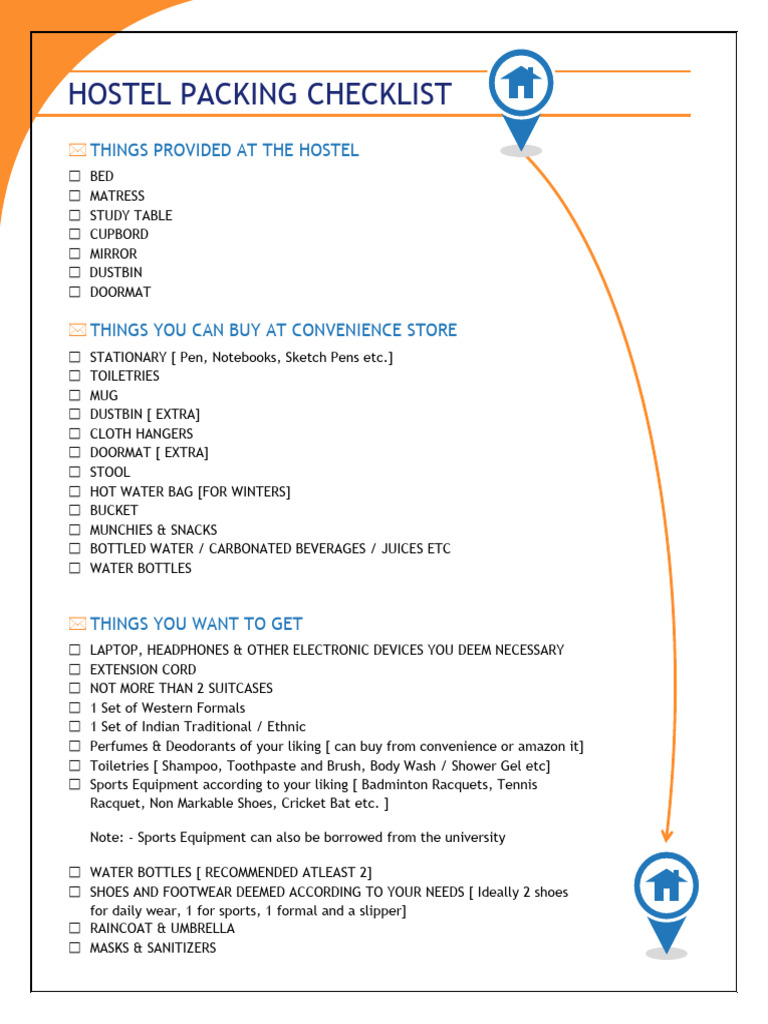 Hostel Packing Checklist 2 | PDF
