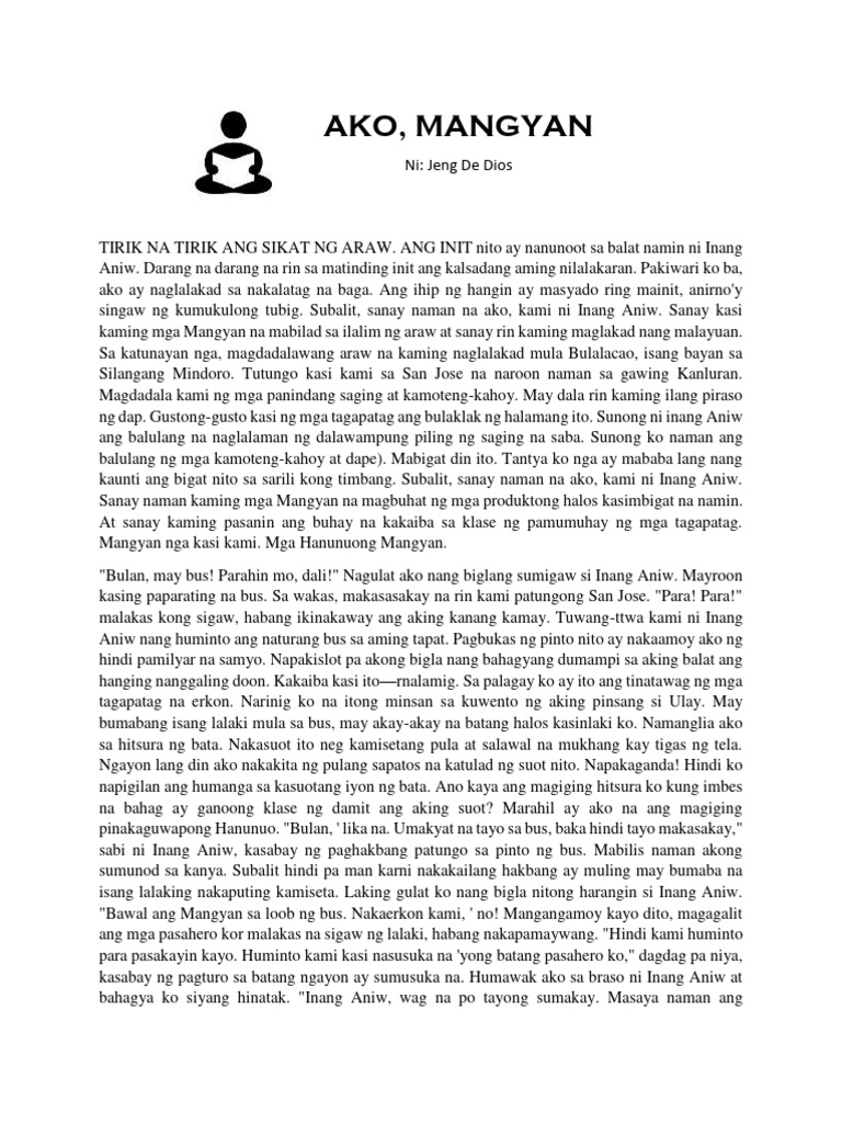 Ako Mangyan 1 | PDF