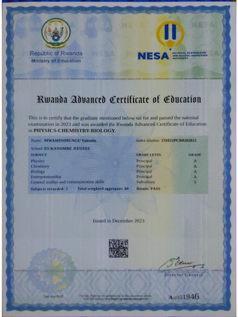 High School Certificate | PDF