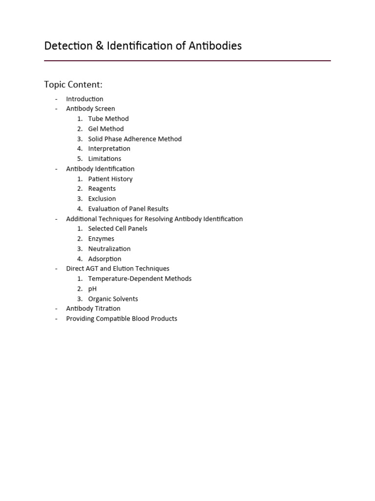 Detection & Id of Antibodies | PDF | Antibody | Clinical Pathology