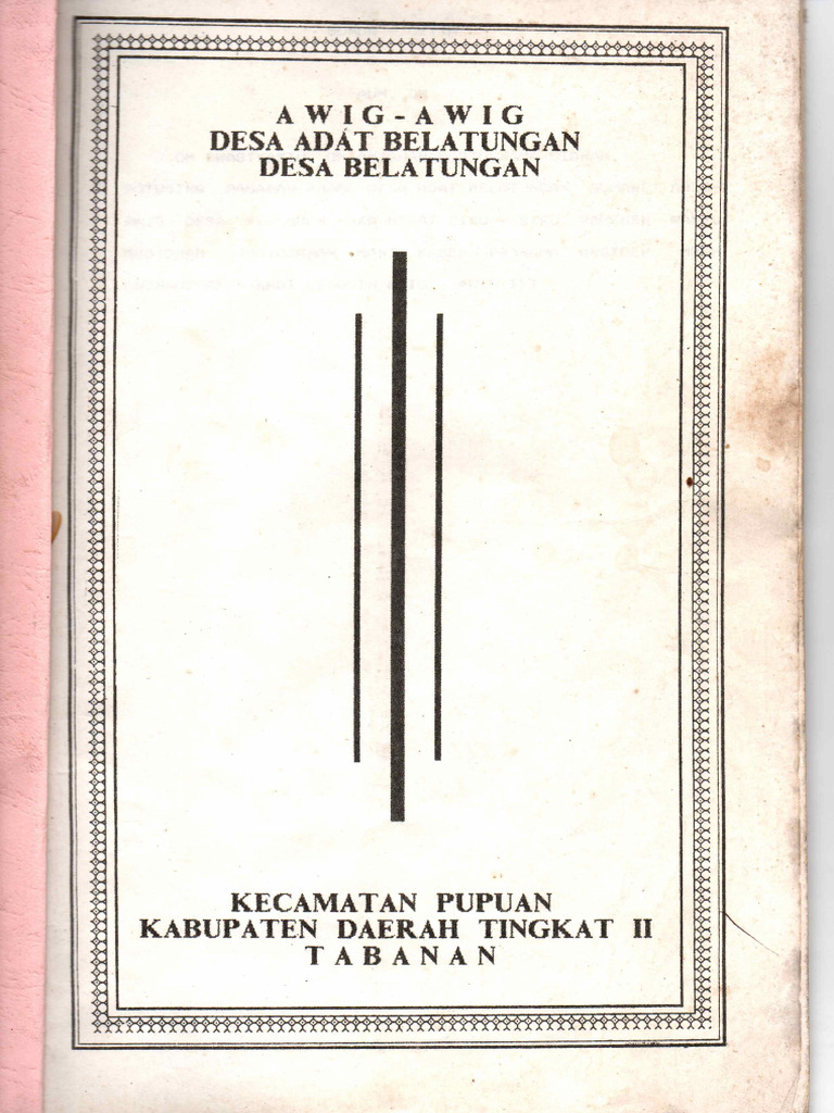 Awig-Awig Desa Adat Belatungan | PDF