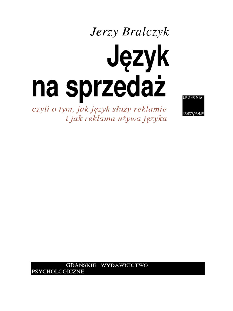 Jerzy Bralczyk - Język Na Sprzedaż | PDF