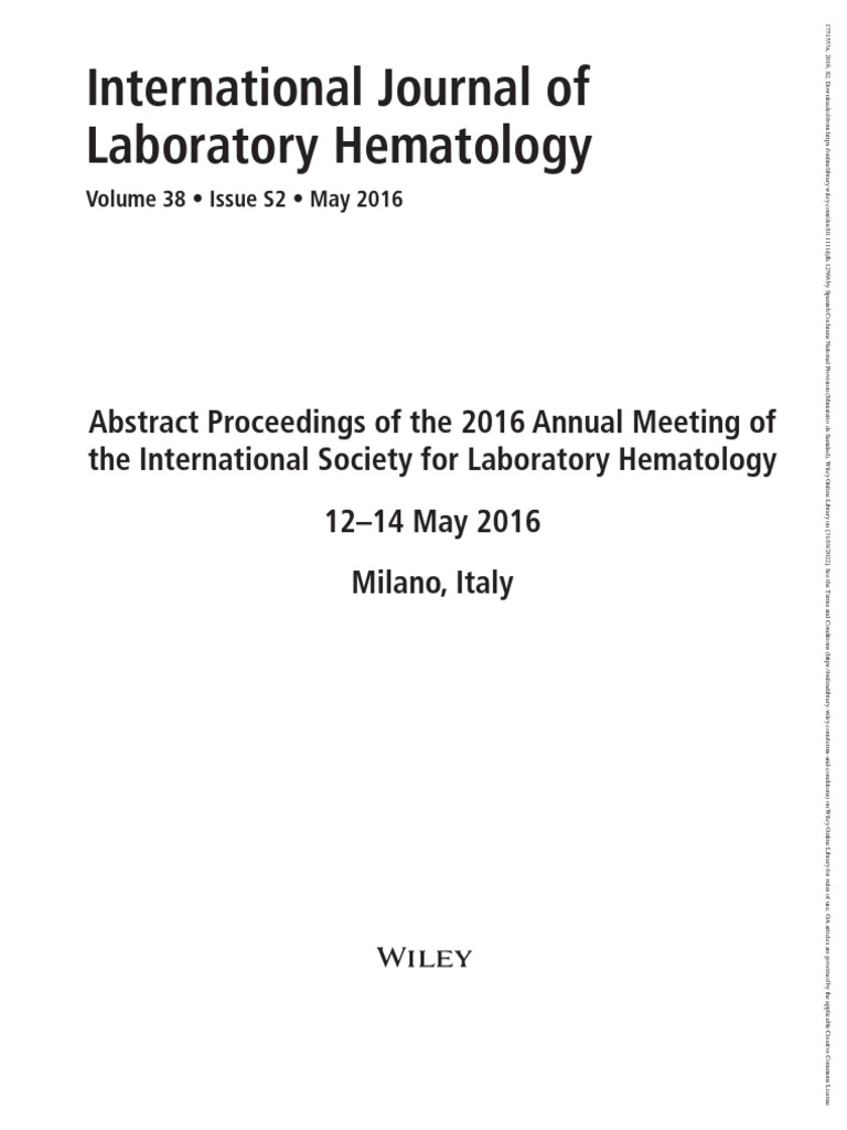 Int J Lab Hematology - 2016 - Issue Information | PDF