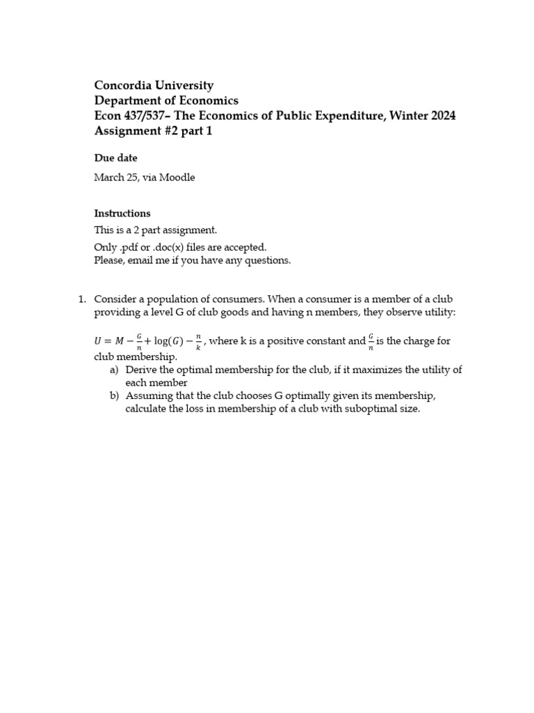 Econ 437 Assignment 2 Part1 | PDF